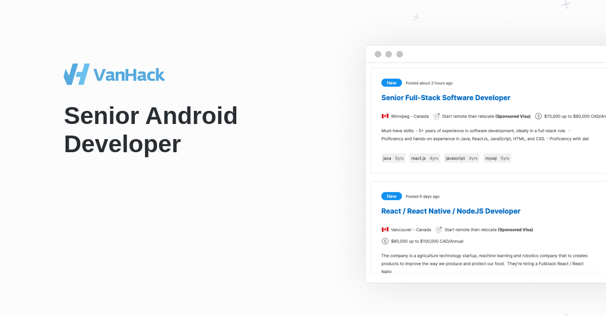 Senior Android Developer Vanhack